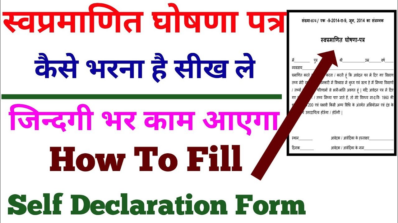 How To Fill Self Declaration Form 2024 How To Fill Self Declaration Form 2024
